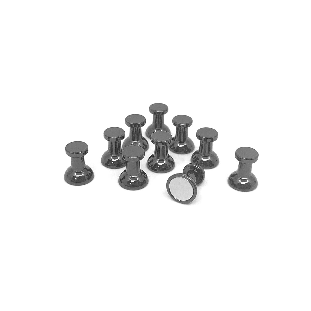 Superstarka STIFT metallmagneter för hem & kontor | Gun Metal Black